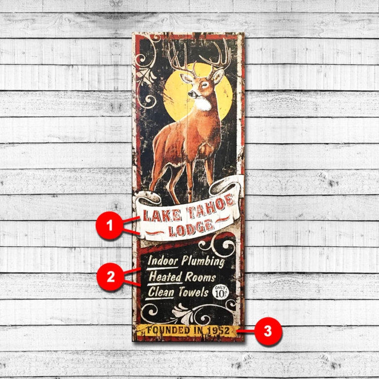 Lake Tahoe Lodge Vintage Sign | Personalized & Retro Cabin Sign