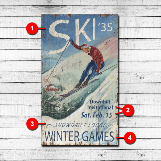 Vintage Ski Sign, Expert Only, Ski Resort Sign
