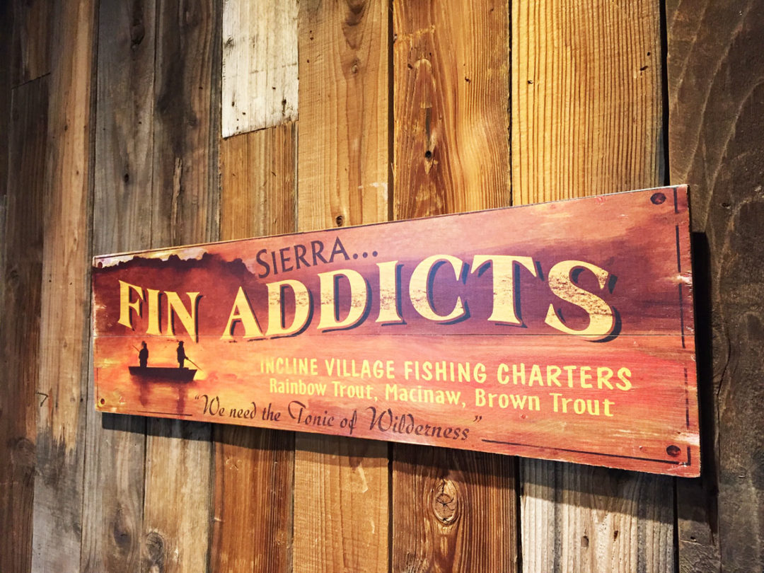 Fin Addicts Vintage Fishing Sign | Personalized & Retro Wood Sign