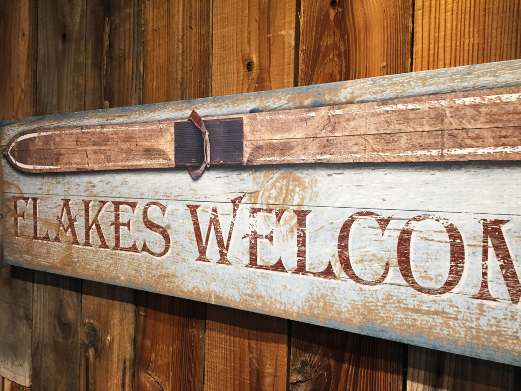 Flakes Welcome - Vintage Ski Sign