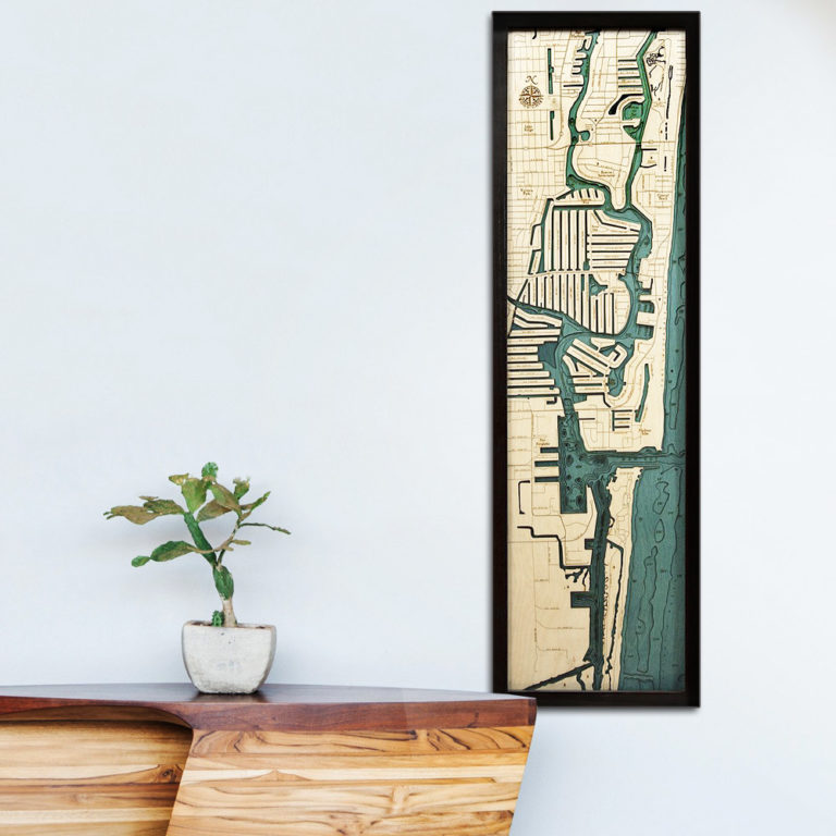 Portland, OR Wood Map | 3D Nautical Wooden Chart