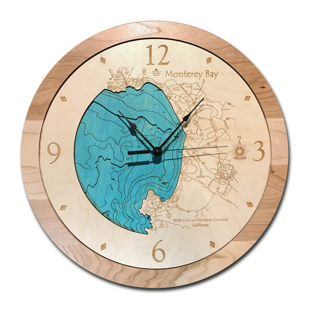 Custom 3D Nautical Wood Clocks | Over 6,000 Lakes, Rivers, Coastlines