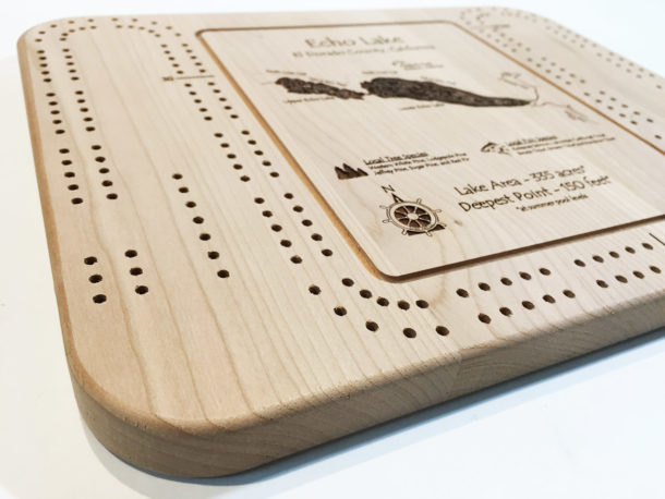 Baja, CA Nautical Wood Cribbage Board