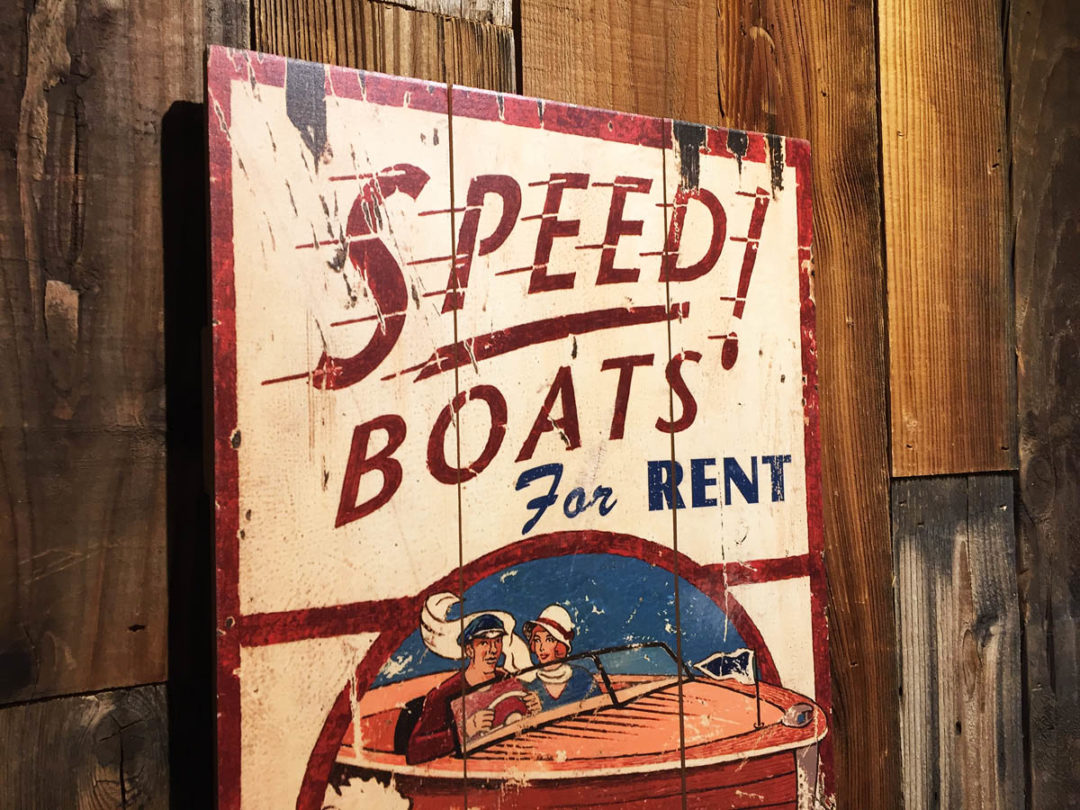 Speed Boats Vintage Sign | Custom & Personalized Wood Sign