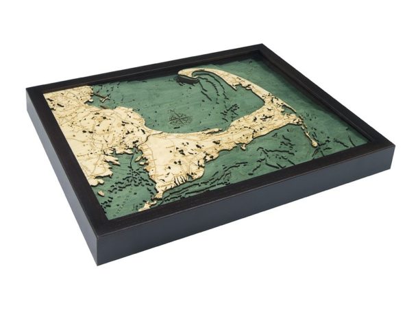 Cape Cod 3D Wood Map | 3D Topographic Wood Chart
