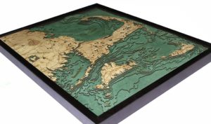 Cape Cod, Massachusetts 3D Nautical Wood Map, 24.5" x 31"