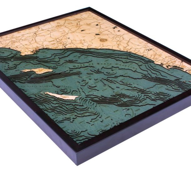 Los Angeles to San Diego, California Coast 3D Wood Map, 24.5" x 31"