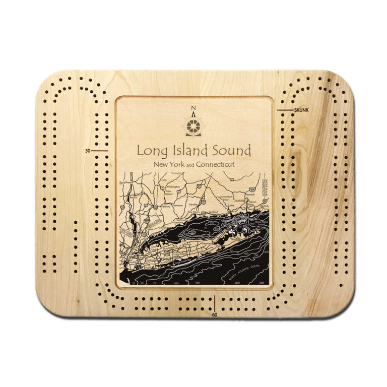 Long Island Sound Nautical Wood Cribbage Board