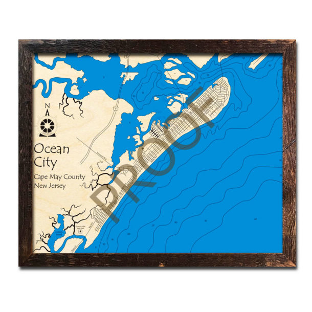 Packanack Lake, New Jersey 3D Nautical Wood Maps