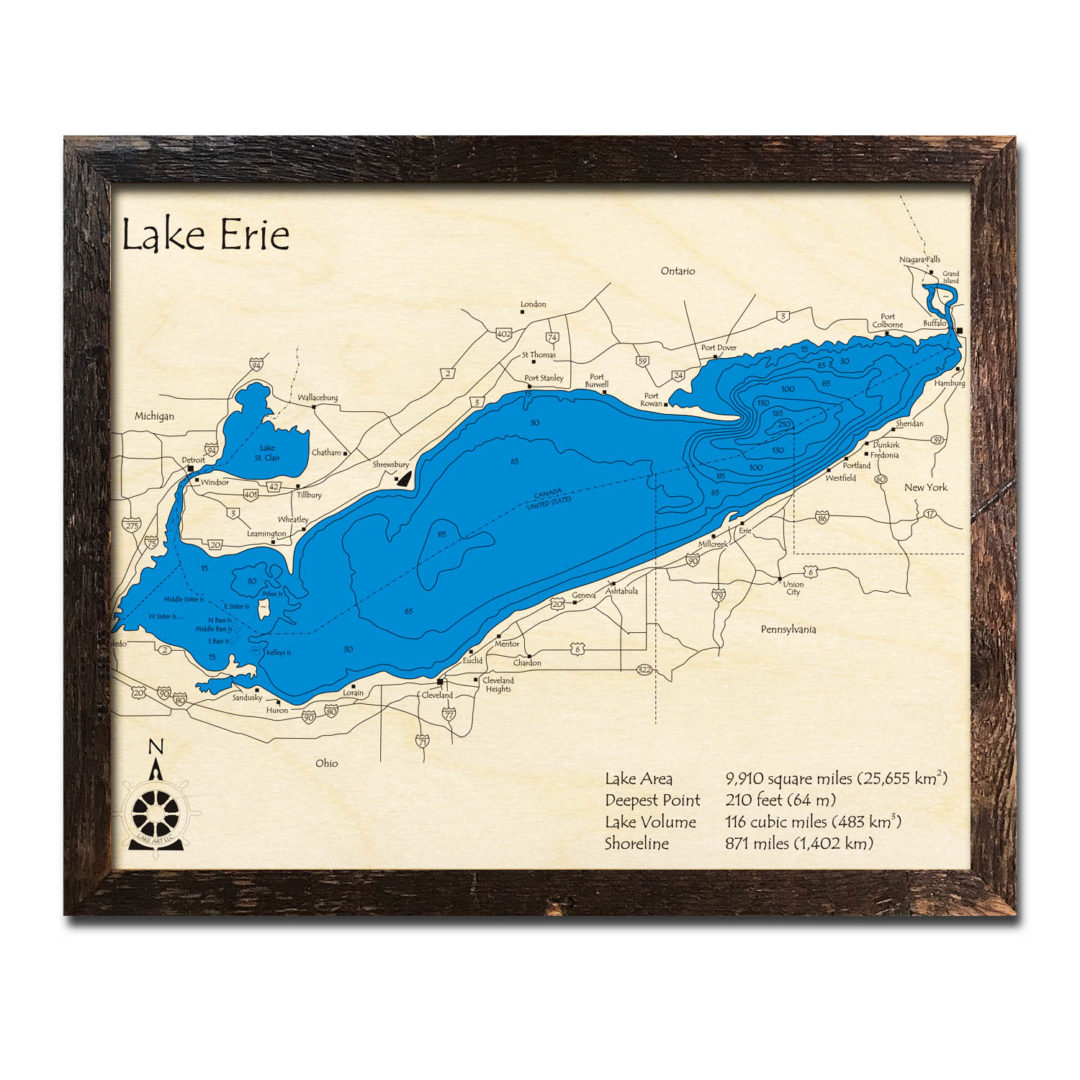 Lake Wynonah, PA 3D Nautical Wood Maps