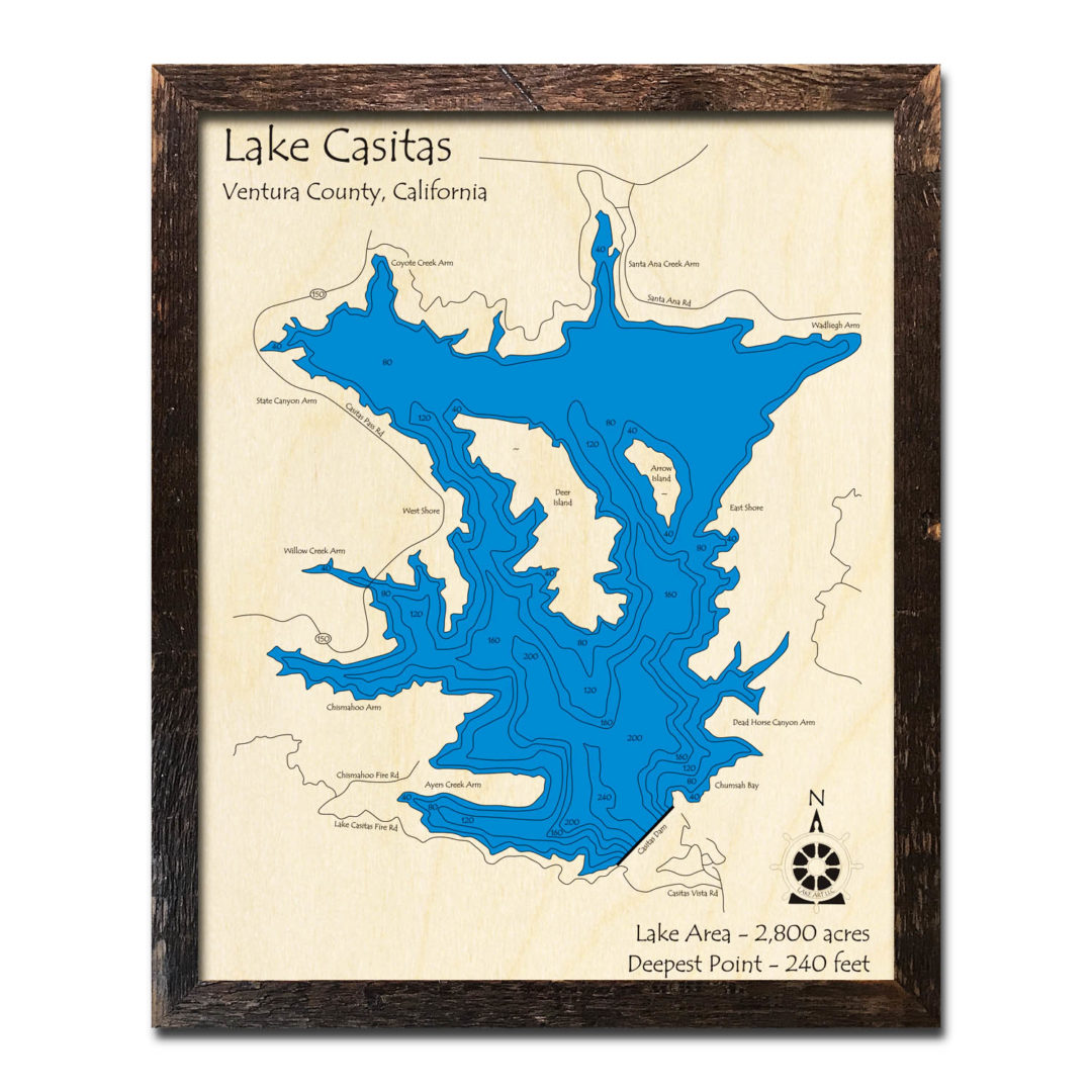 Lake Shafer and Lake Freeman, IN 3D Wood Topo Maps