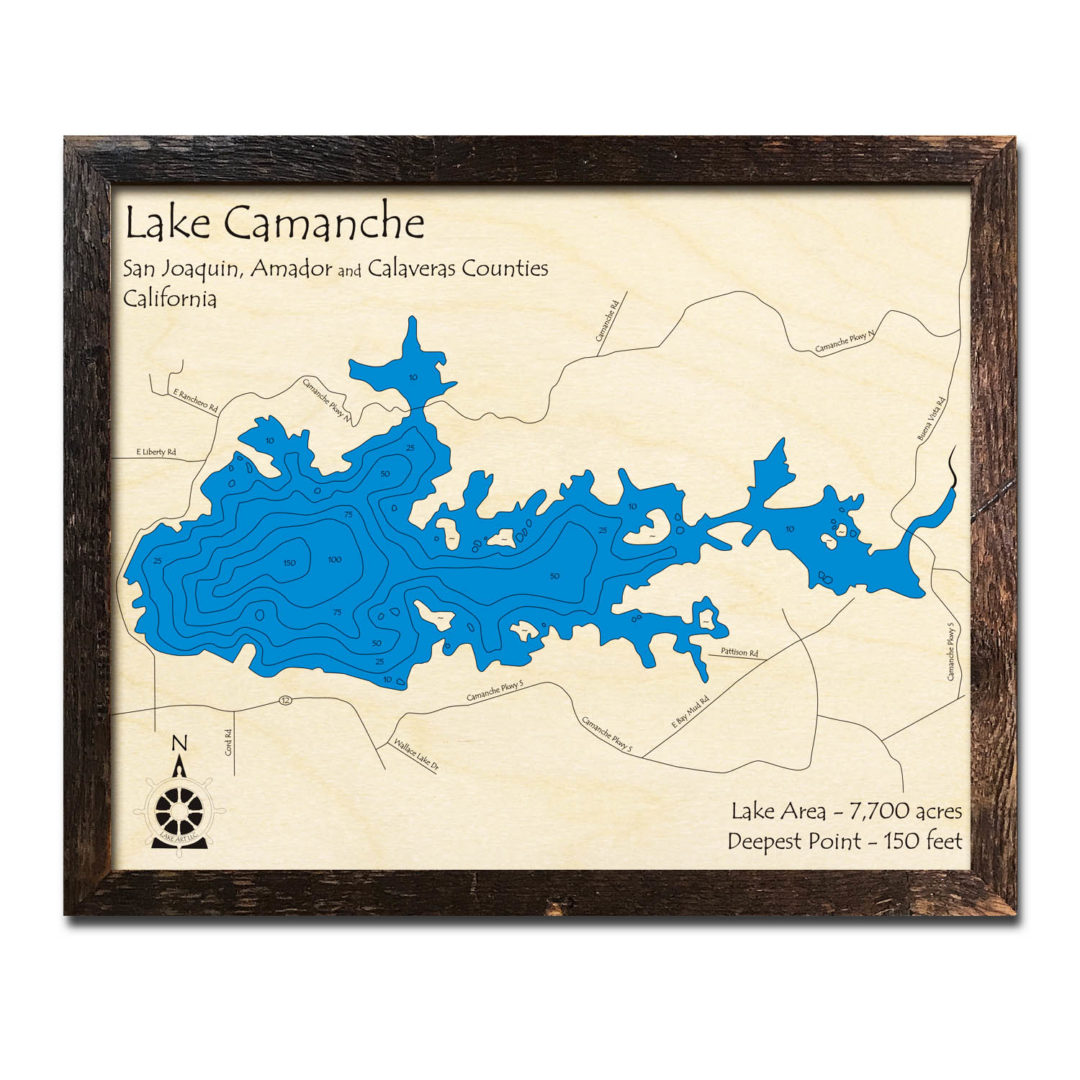 Lake Doster, MI 3D Wood Topo Map