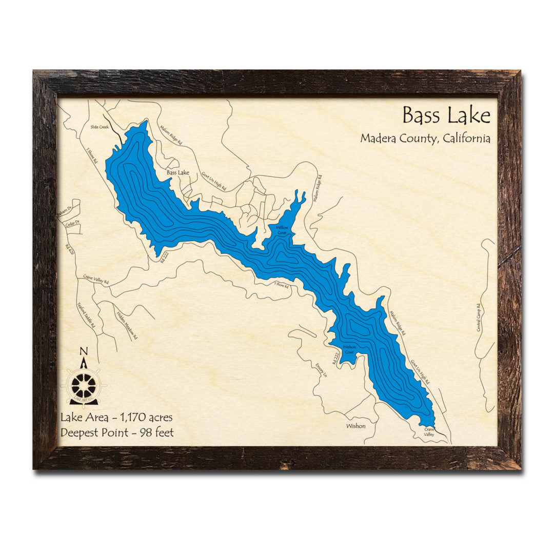 Nautical Wall Art, 3D Wood Lake Maps & Charts