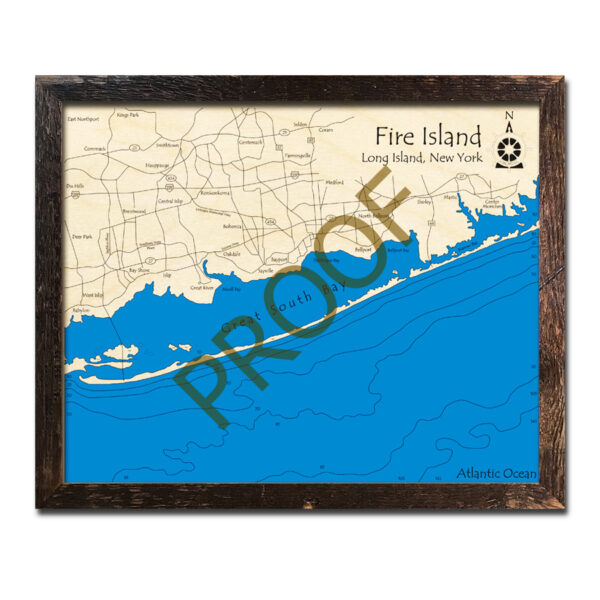 Pachaug Pond, CT 3D Wood Maps, Nautical Charts