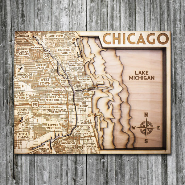 The Great Lakes Wood Map Collection | 3D Topographic Wood Maps & Charts