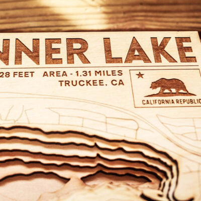 Donner Lake, CA Wood Map | 3D Topographic Wood Chart