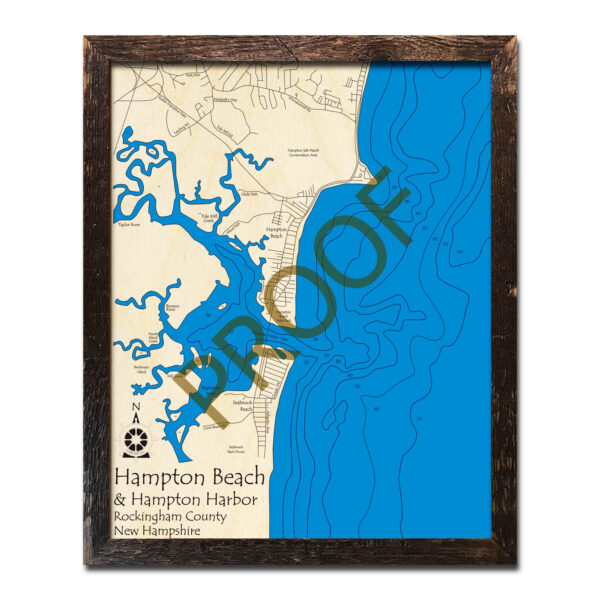 Lake Winnisquam, NH 3D Wood Topo Map