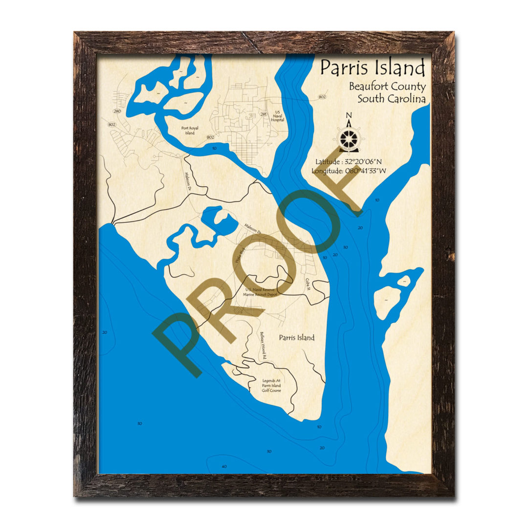 Kaw Lake, OK Wood Map | 3D Nautical Wood Charts