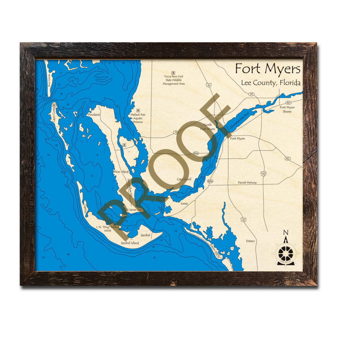 Ninigret Pond, RI Nautical Wood Maps