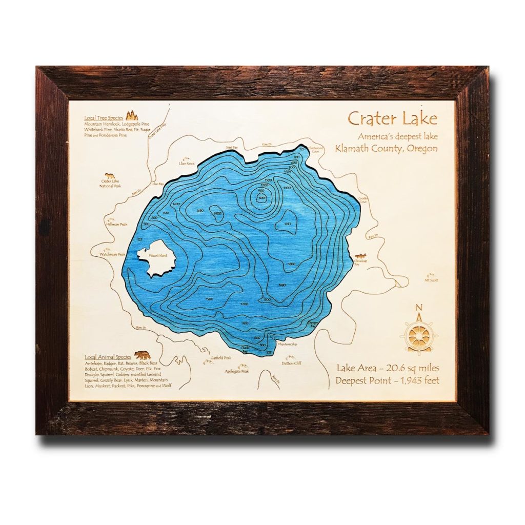 Odell Lake, OR Wood Map | 3D Nautical Wood Charts