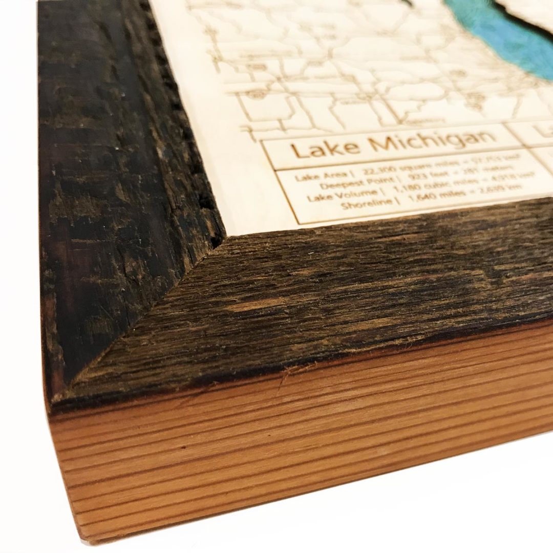 Great Lakes Wood Map | Topographic Wood Chart, 11" x 14"