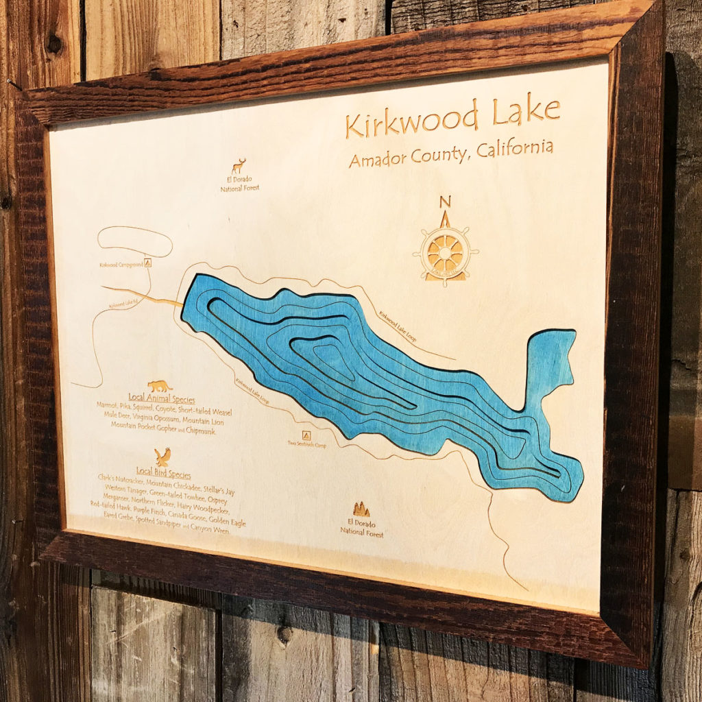 Lake Wildwood, CA Wood Map | 3D Topographic Wooden Charts