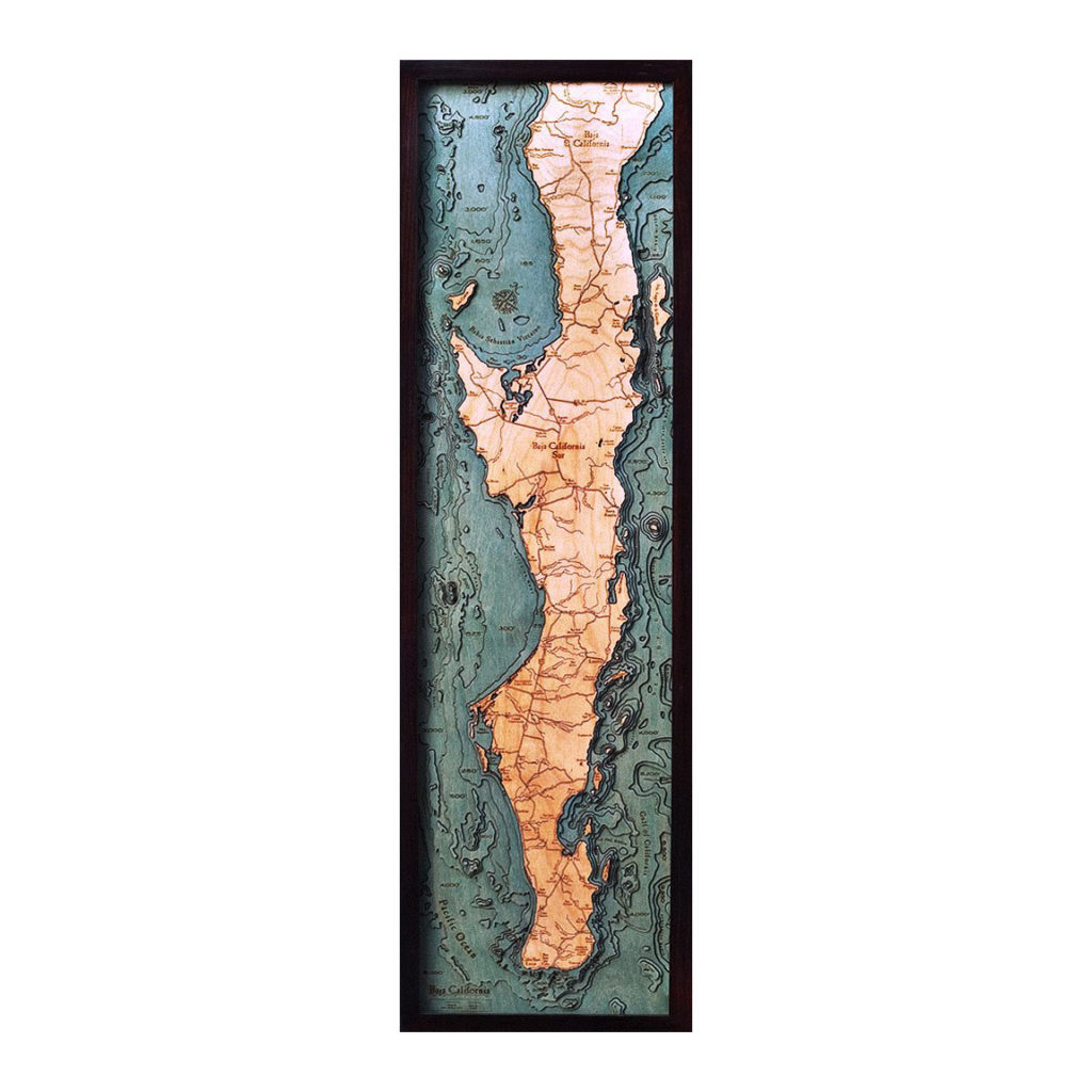 Baja Peninsula 3D Wood Map | 3D Topographic Wood Chart