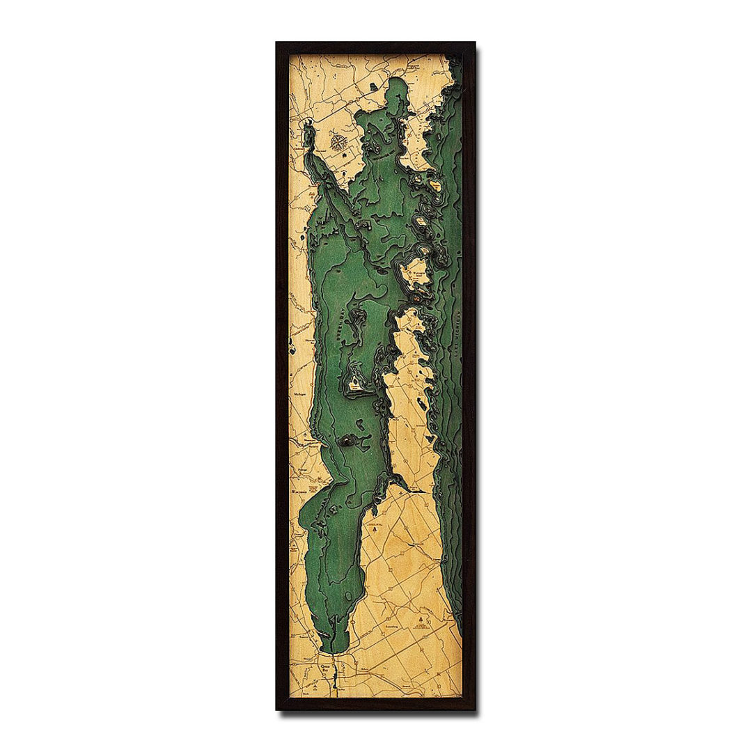 Madison Chain of Lakes, WI Wood Map | 3D Nautical Wood Charts