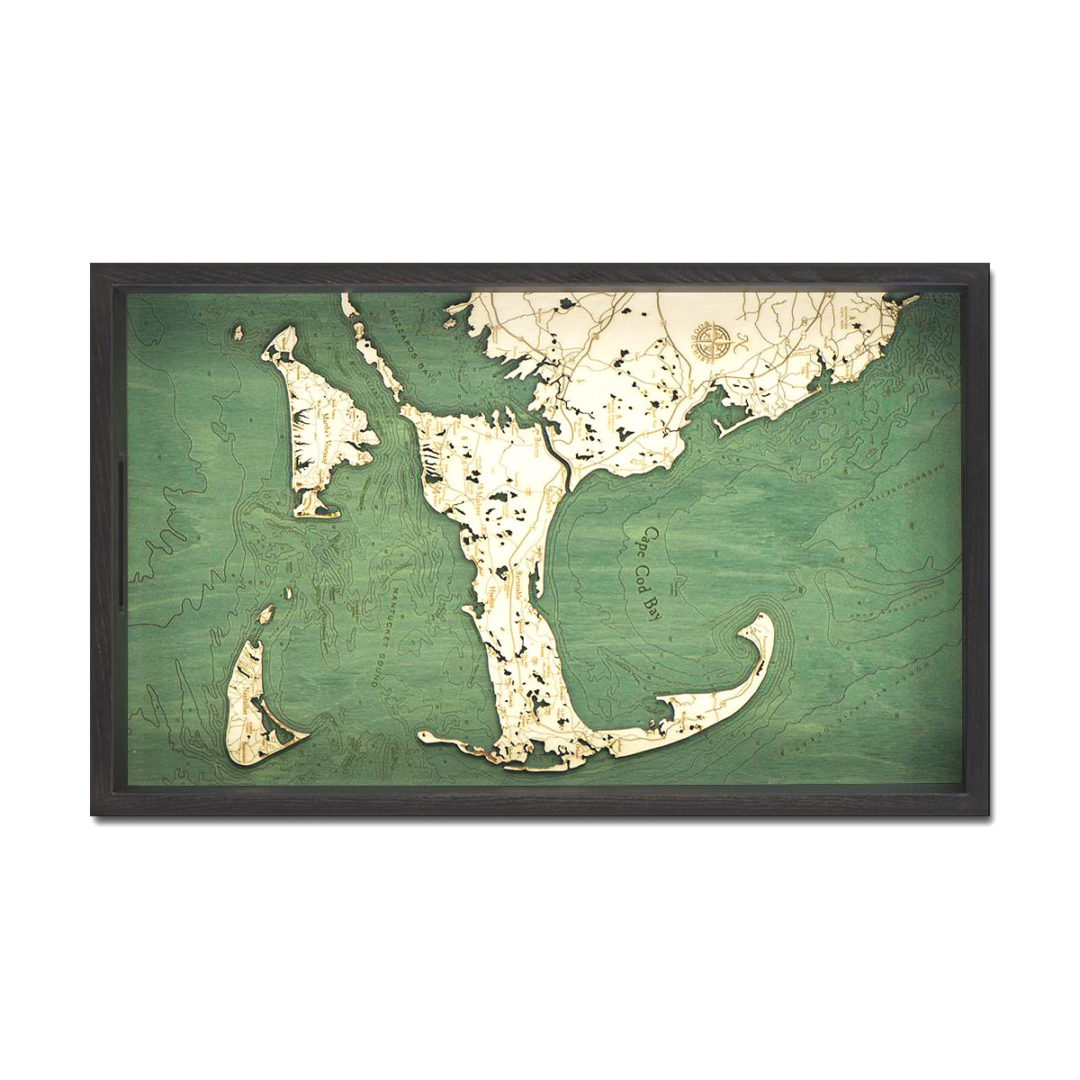 Custom Nautical Serving Trays | Personalized Lake Map Serving Trays