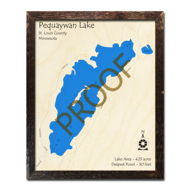 Ash Lake, MN 3D Wood Topo Maps