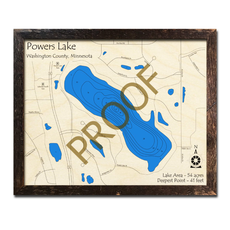 Rainy Lake, MN 3D Wood Topo Maps