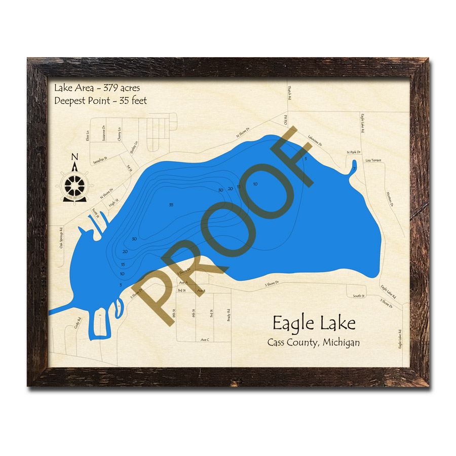 Cass Lake Michigan Depth Map