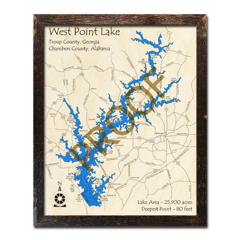 Gantt Lake, AL Wood Map | 3D Nautical Wood Charts