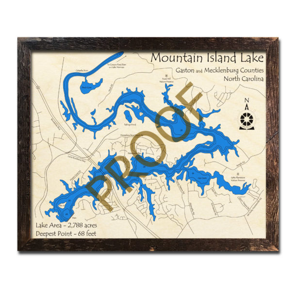 Lake Phelps, NC 3D Wood Map