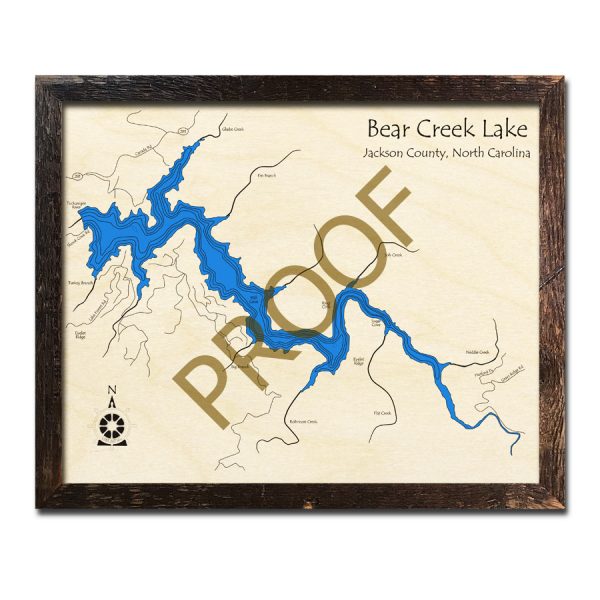 Lake Royale, NC 3D Wood Map