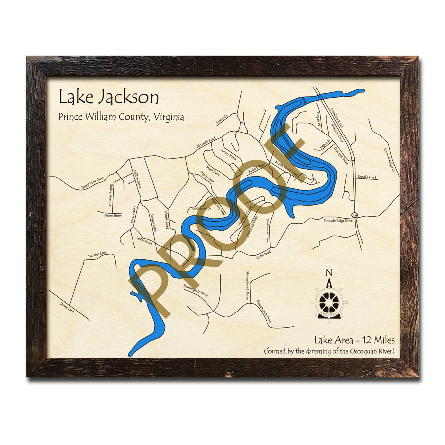 Lake Jackson, VA 3D Nautical Wood Maps