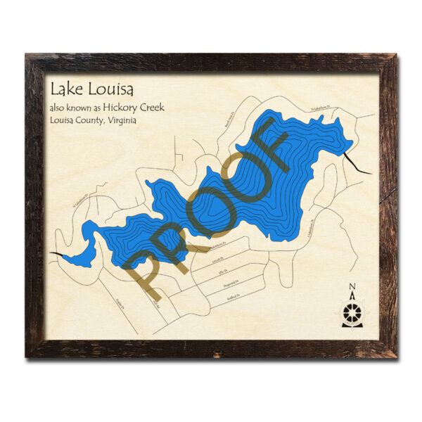 Lake Barcroft, VA 3D Nautical Wood Maps