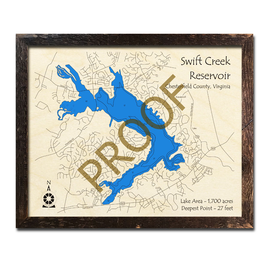 Swift Creek Reservoir, VA 3D Nautical Wood Maps