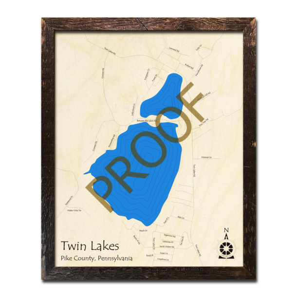 Lake Arthur, PA 3D Nautical Wood Maps