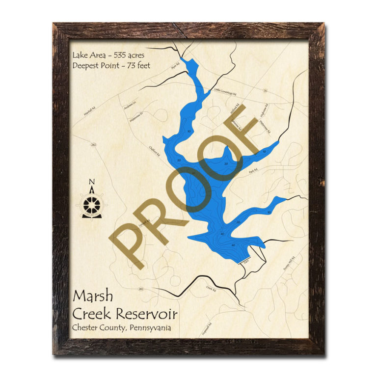 Speedwell Forge Lake, PA 3D Nautical Wood Maps
