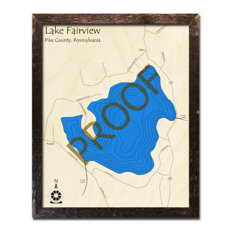 Lake Arthur, PA 3D Nautical Wood Maps