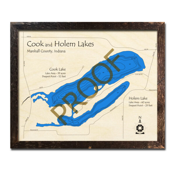 Lake Freeman, IN Wood Map | 3D Nautical Wood Charts