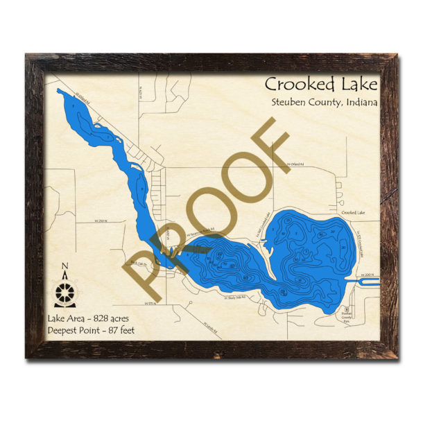 Lake Lemon, IN Wood Map | 3D Nautical Wood Charts