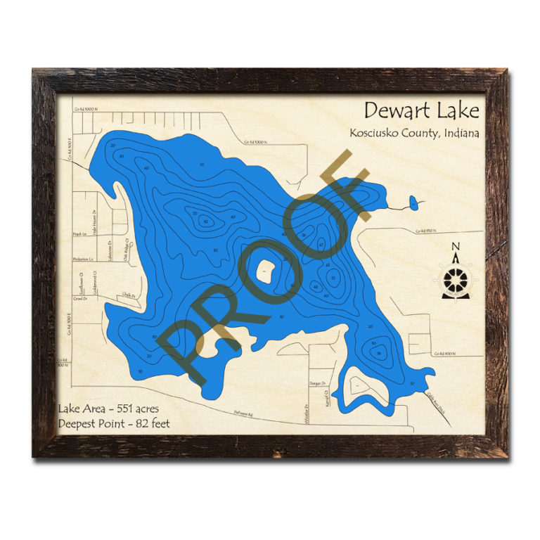 Geist Reservoir, IN Wood Map | 3D Nautical Wood Charts