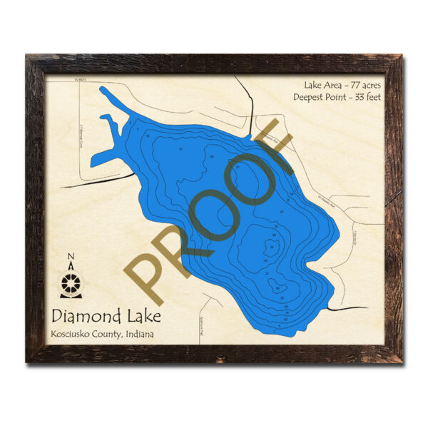 Lake Shafer, IN Wood Map | 3D Nautical Wood Charts