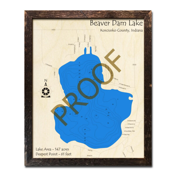 Lake Shafer, IN Wood Map | 3D Nautical Wood Charts