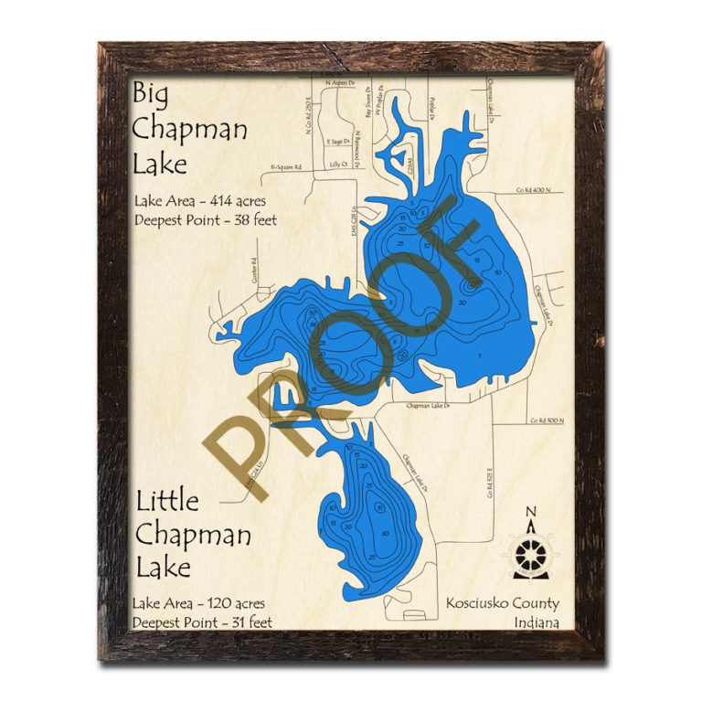 Geist Reservoir, IN Wood Map | 3D Nautical Wood Charts