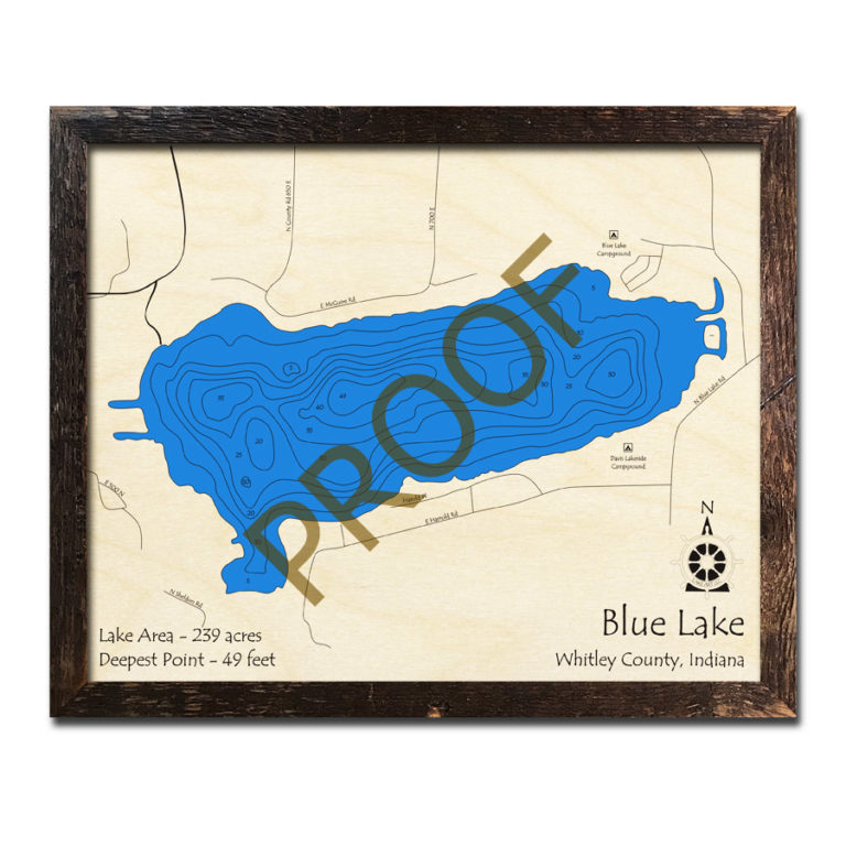 Geist Reservoir, IN Wood Map | 3D Nautical Wood Charts