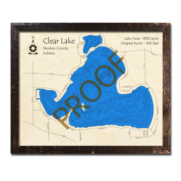 McClish Lake, IN Wood Map | 3D Nautical Wood Charts