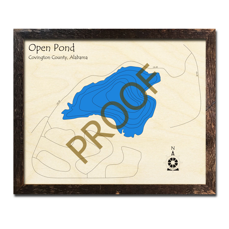 Open Pond, AL Wood Map | 3D Nautical Wood Charts